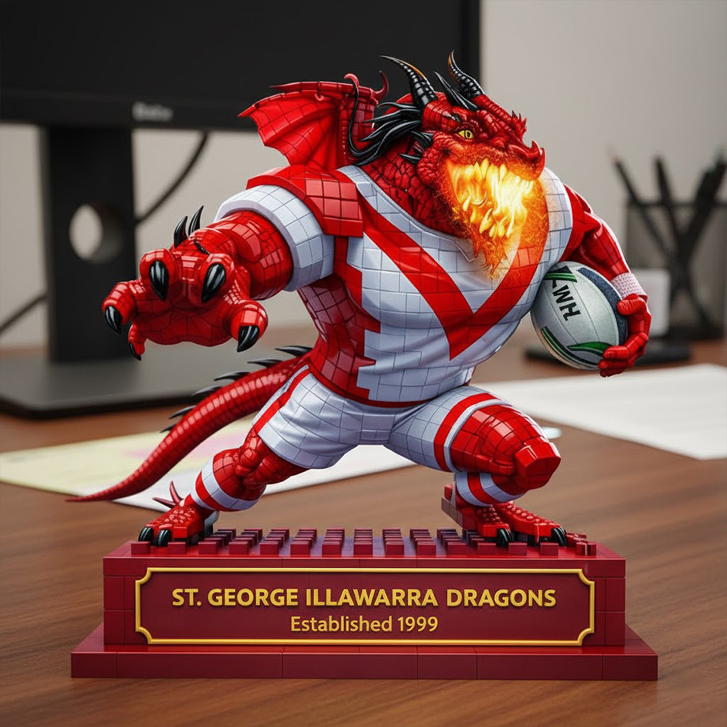 Premium NRL Special Mascot Acrylic Block Plaque Limited Editions NDT N ...
