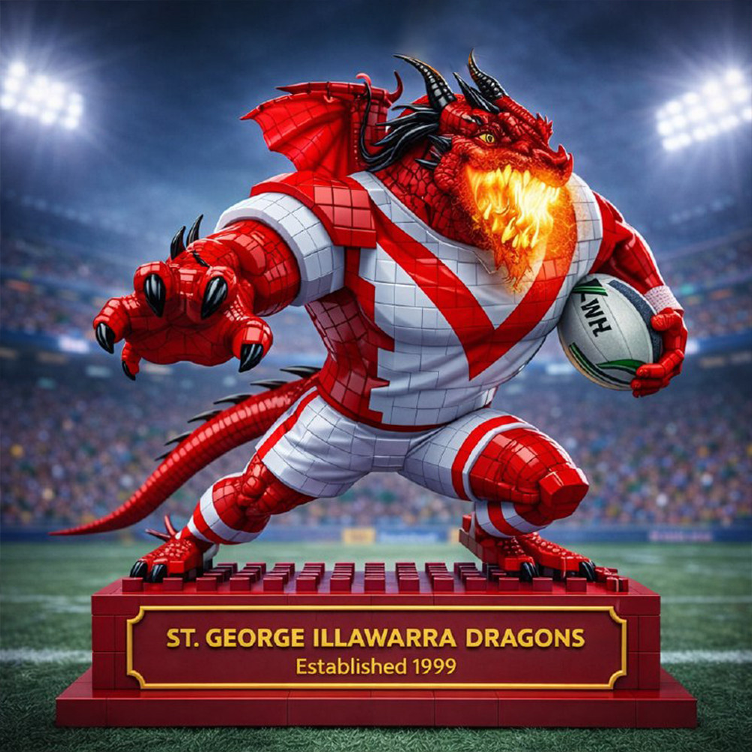 Premium NRL Special Mascot Acrylic Block Plaque Limited Editions NDT N ...
